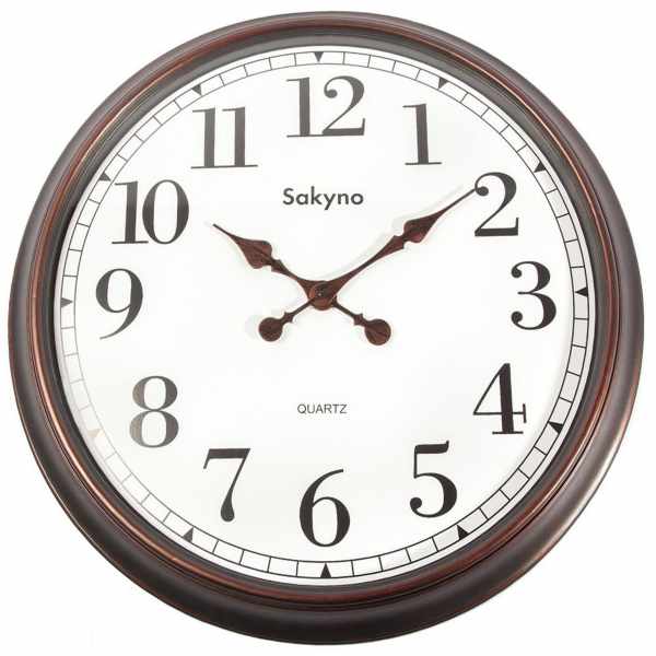 Sakyno XL 75cm Wall Clock (Bronze Wood Grain Effect)