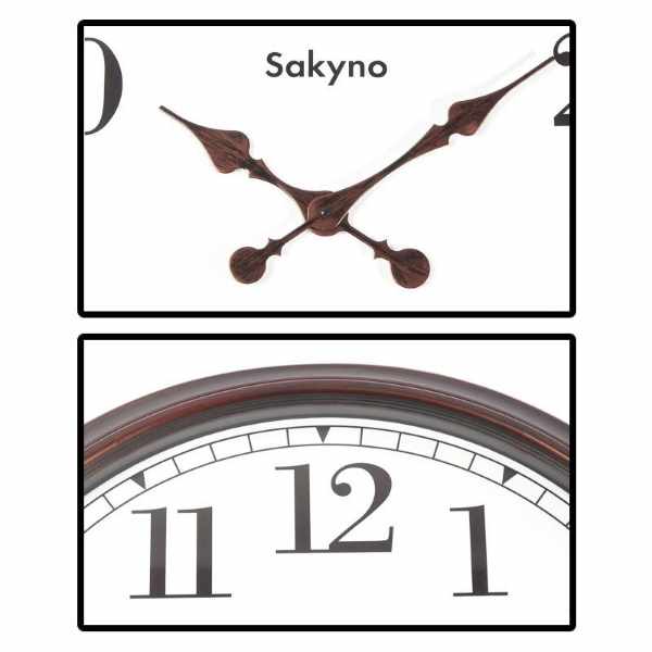 Sakyno XL 75cm Wall Clock (Bronze Wood Grain Effect)