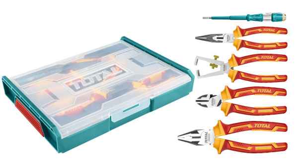Total Tools 5 Piece Electrical/Insulated Tool Set - Stackable Box ...