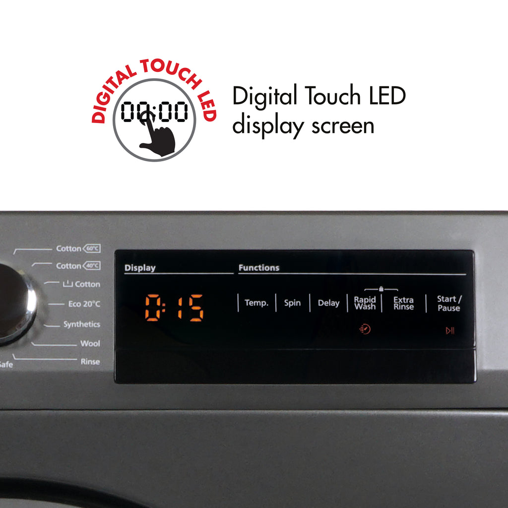 7KG FRONT LOADER DARK GREY TOUCH PANEL