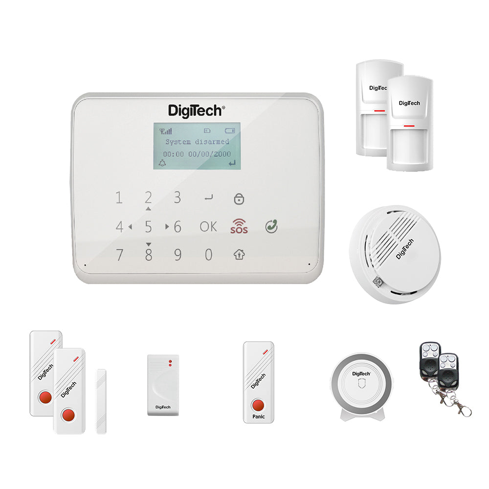 Digitech WIFI/GSM Dual Network Wireless Alarm Kit - GSM-ALARM-KIT-2 ...
