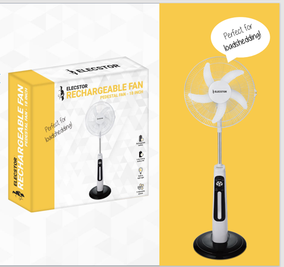 Elecstor Rechargeable Fan Pedestal Fan – 18 Inch – GIFTGUIDE