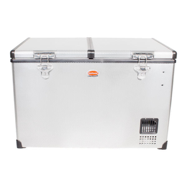 SnoMaster 81.5L Stainless Steel Portable Fridge/ Freezer (Dual Compart ...