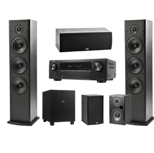 Polk T50 5.0 Home Theatre Package with Denon AVR-x580BT Receiver ...