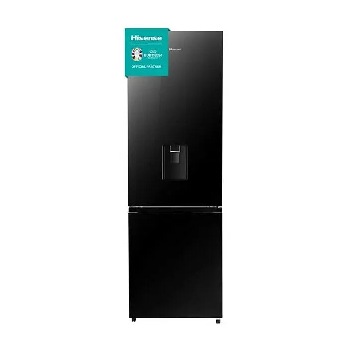 Hisense 347L Black Mirror Combi Fridge/Freezer with Water Dispenser Bl ...