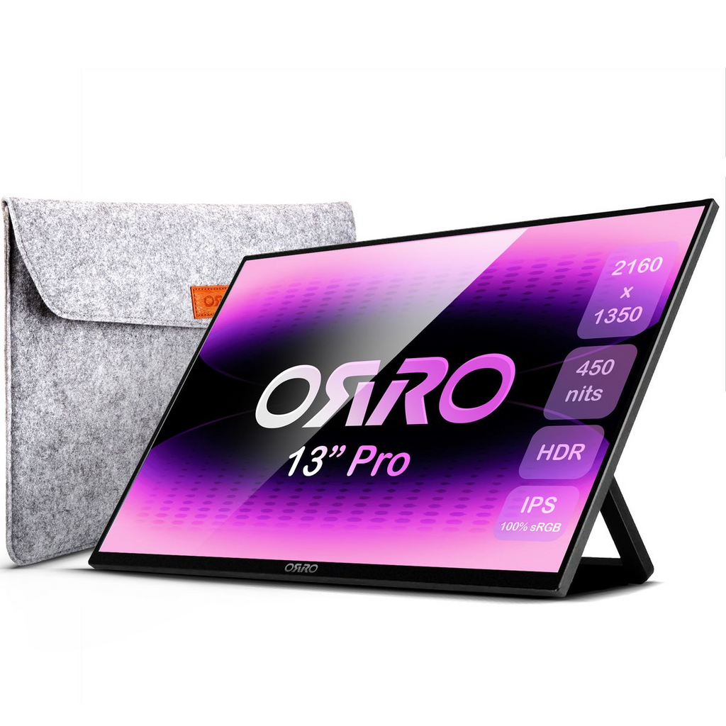 ORRO Pro 13" 2.5K Portable Monitor - 1350P, USB-C, HDR, Ultra-Bright D ...