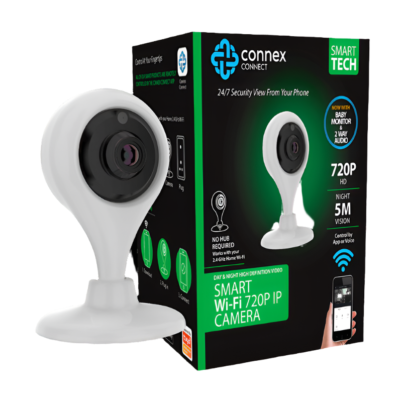 Connex Connect Smart WiFi 720P IP Camera Indoor CC-C2003 – GIFTGUIDE